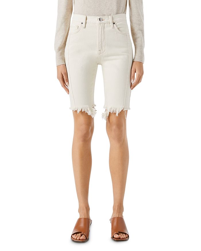 FRAME Le Vintage Denim Bermuda Shorts in Vintage White | Bloomingdale's