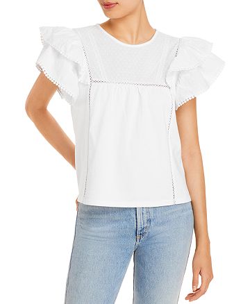 AQUA Ruffled Top - 100% Exclusive | Bloomingdale's