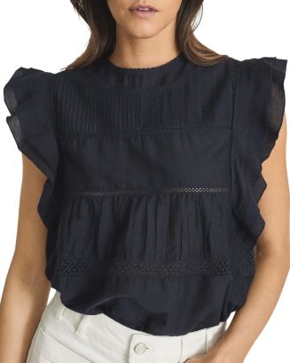 REISS Simone Embroidered Top | Bloomingdale's