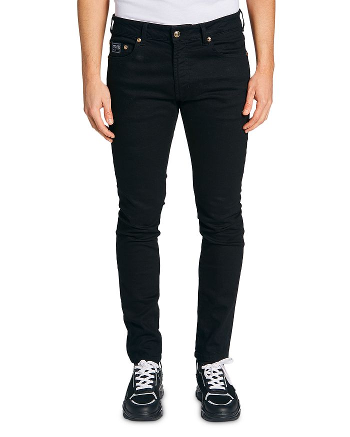 Versace Jeans Couture V-Emblem Embroidered Pocket Skinny Fit Jeans in ...