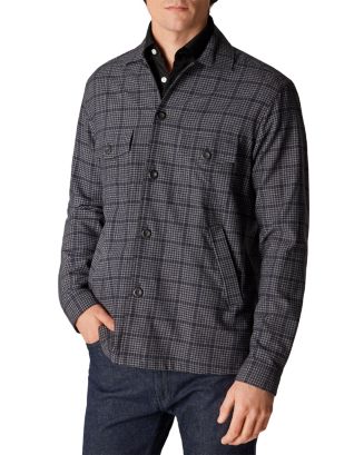 Eton Slim Fit Grid Pattern Shirt Jacket | Bloomingdale's