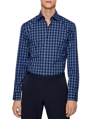BOSS Large Check Slim Fit Dress Shirt | Bloomingdale's