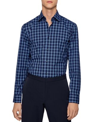 BOSS Large Check Slim Fit Dress Shirt | Bloomingdale's