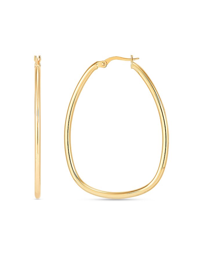 Alberto Amati 14K Yellow Gold Pear Shape Wire Hoop Earrings ...
