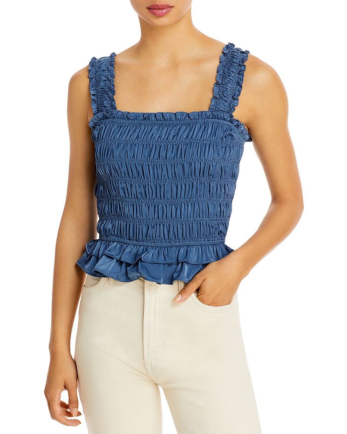 AQUA Ruffled Smocked Top - 100% Exclusive | Bloomingdale's