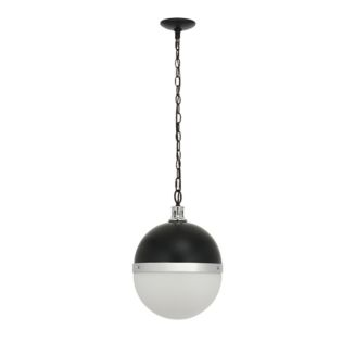 JAlexander Lighting Modern 12" Matte Black and Chrome Two Tone Round ...