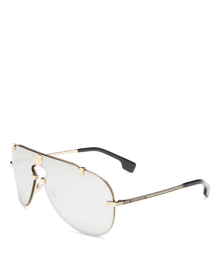 Versace Aviator Shield Sunglasses, 142mm | Bloomingdale's
