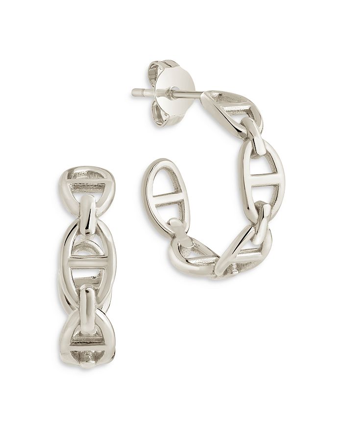 Sterling Forever Sterling Silver Anchor Chain Hoops | Bloomingdale's