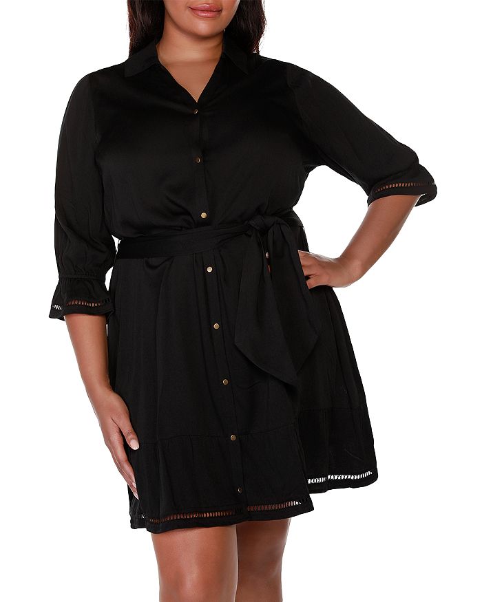 Belldini Plus Ladder Trim Button Front Dress | Bloomingdale's