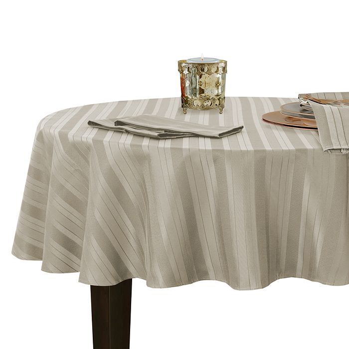 Elrene Home Fashions Elrene Denley Stripe Jacquard Round Tablecloth, 70 ...