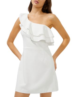FRENCH CONNECTION Whisper One Shoulder Ruffled Dress | Bloomingdale's