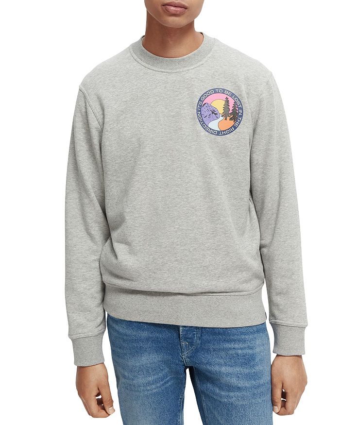 Scotch & Soda Cotton Blend Printed Regular Fit Crewneck Sweatshirt ...