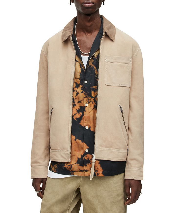 ALLSAINTS Jaxen Suede Contrast Collar Jacket | Bloomingdale's
