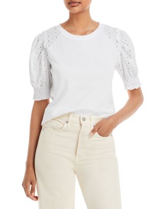Veronica Beard Marcia Mixed Media Tee | Bloomingdale's