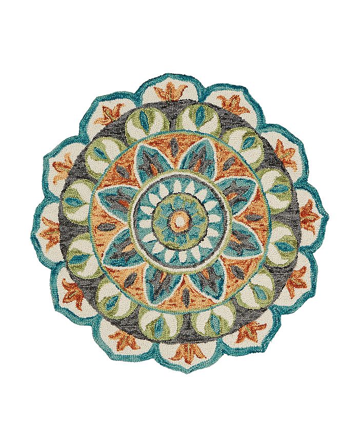 LR Home Radiance Garden Escape Round Area Rug, 6' x 6' | Bloomingdale's