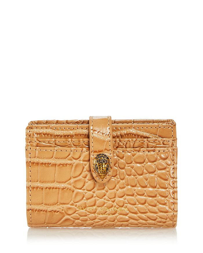 KURT GEIGER LONDON Croc Embossed Bifold Card Case | Bloomingdale's