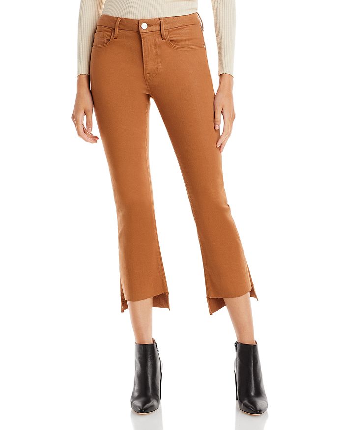 FRAME Le Crop Mini Mid Rise Bootcut Jeans in Latte | Bloomingdale's