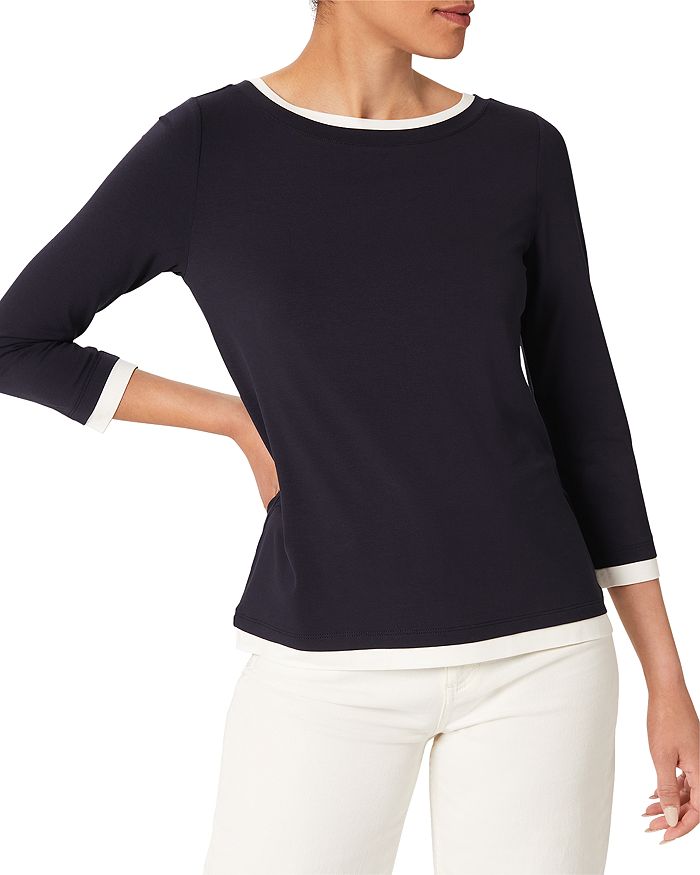 HOBBS LONDON Delaney Contrast Trim Top | Bloomingdale's