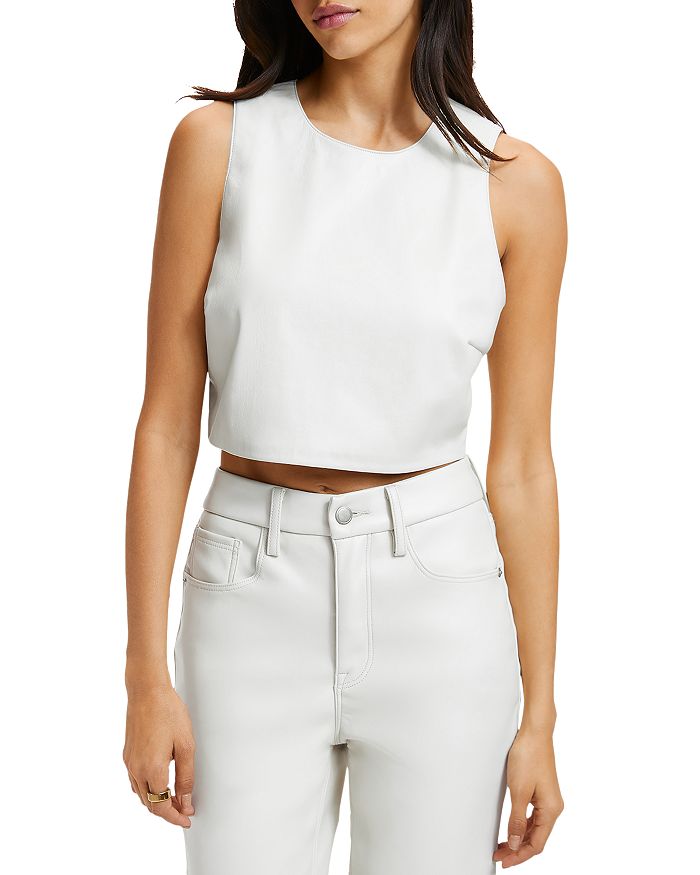 Good American Faux Leather Cropped Top | Bloomingdale's