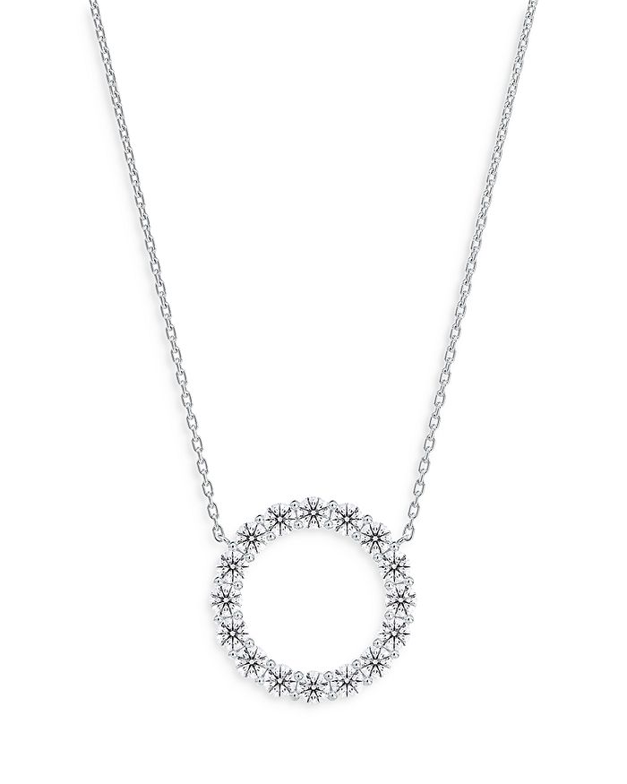 De Beers Forevermark Diamond Circle Pendant Necklace in 18K White Gold ...
