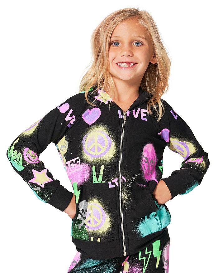 CHASER Girls' Printed Zip Up Hoodie - Little Kid | Bloomingdale's