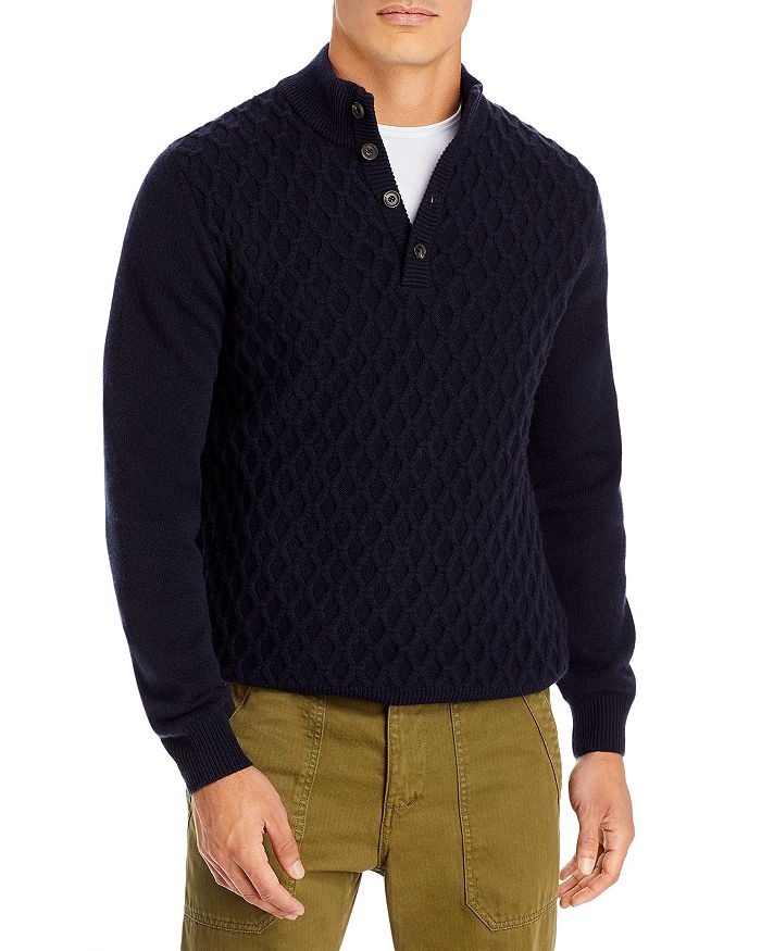 Corneliani Four Button Cable Knit Sweater | Bloomingdale's
