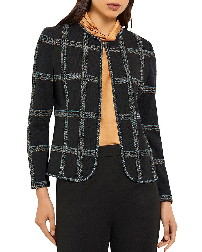 Misook Contrast Embroidered Knit Jacket | Bloomingdale's