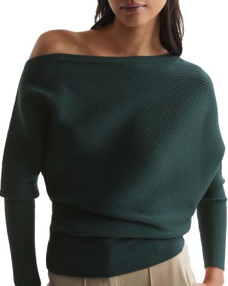 REISS Lorna Draped Knit Top | Bloomingdale's