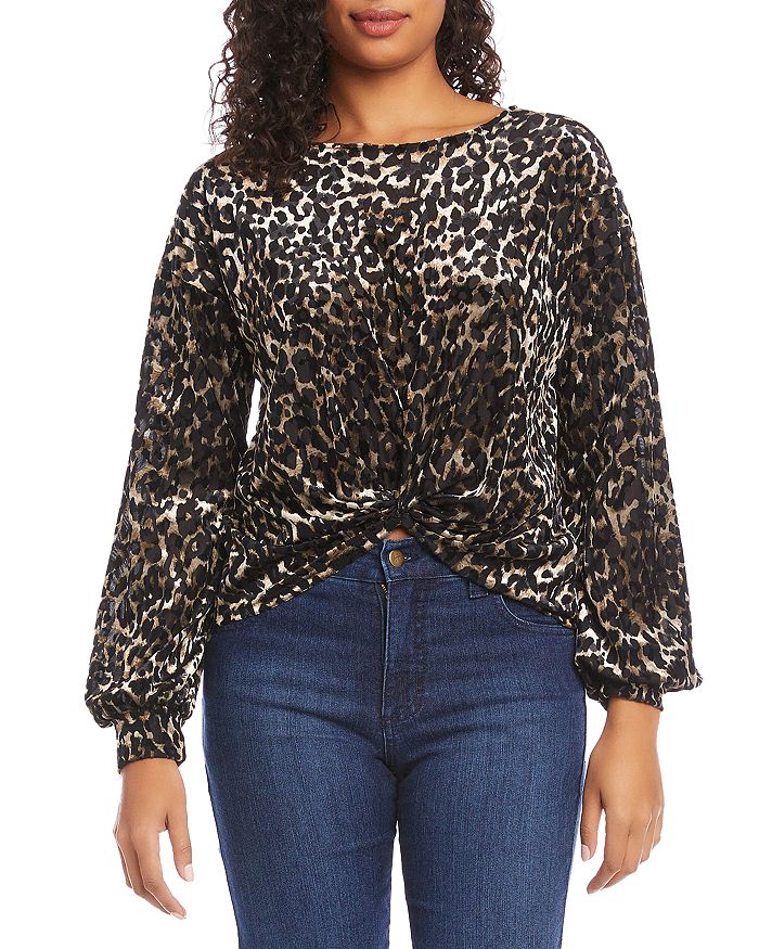 Karen Kane Twisted Hem Animal Print Top | Bloomingdale's