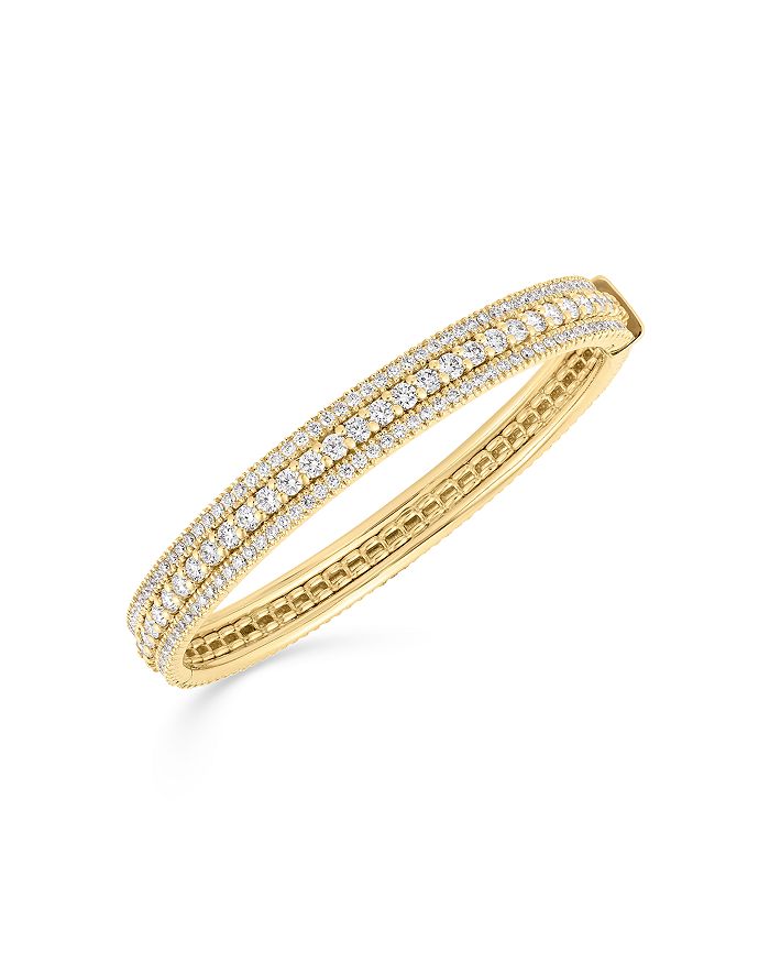 Roberto Coin 18K Yellow Gold Siena Diamond Triple Row Bangle Bracelet ...
