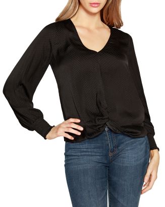 Belldini Dot Print Twist Hem Blouse | Bloomingdale's