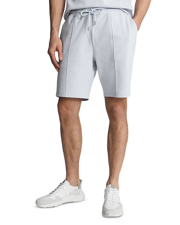 REISS Norton Cotton Blend Textured Knit Regular Fit Drawstring Shorts ...