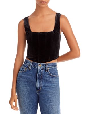 AQUA Velvet Corset Top - 100% Exclusive | Bloomingdale's