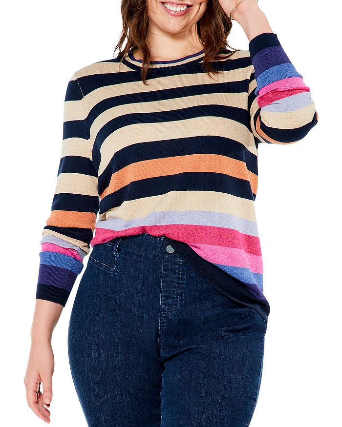 NIC+ZOE Plus Jewel Stripe Crewneck Sweater | Bloomingdale's