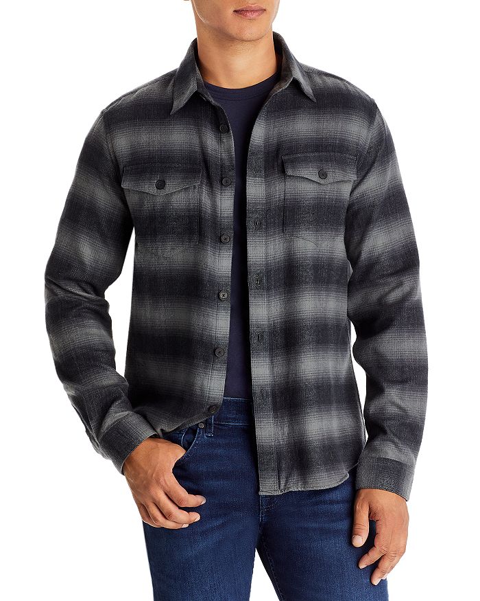 FRAME Noir Plaid Flannel Shirt | Bloomingdale's