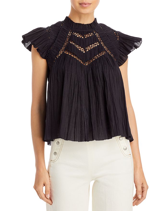 Sea NYC Paco Flutter Sleeve Top | Bloomingdale's