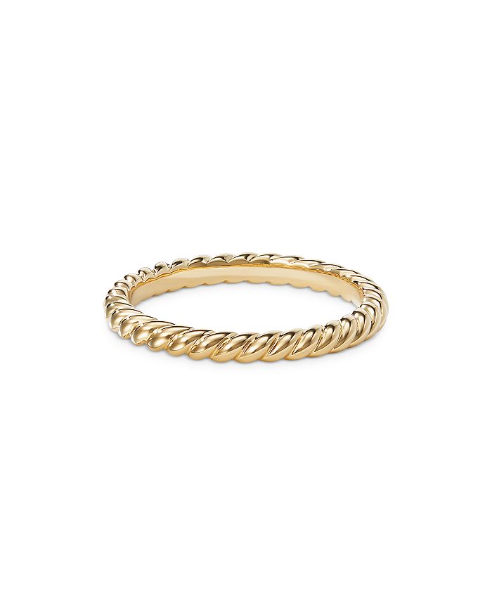 David Yurman 18K Yellow Gold DY Unity Cable Band Ring | Bloomingdale's