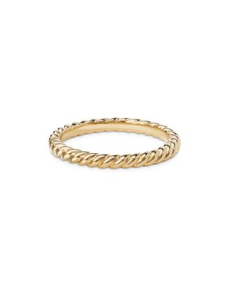 David Yurman 18K Yellow Gold DY Unity Cable Band Ring | Bloomingdale's