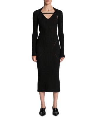 LVIR V Neck Ribbed Knit Dress | Bloomingdale's