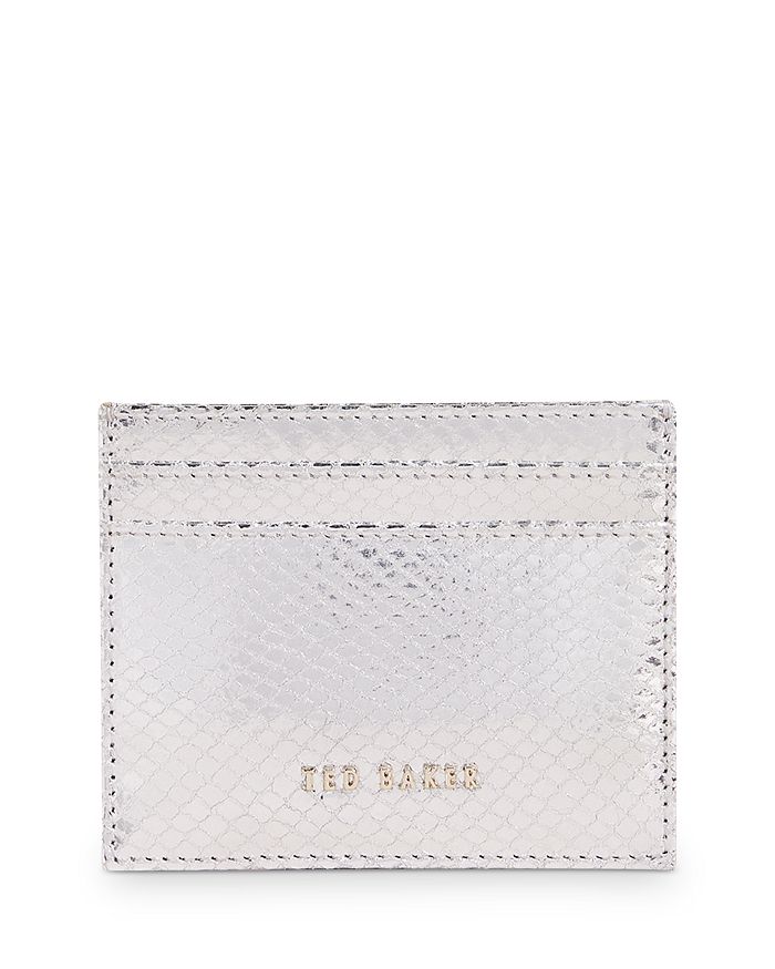 Ted Baker Silvor Snake Embossed Leather Card Holder | Bloomingdale's