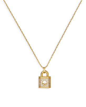 kate spade new york Lock and Spade Pavé Mini Pendant | Bloomingdale's