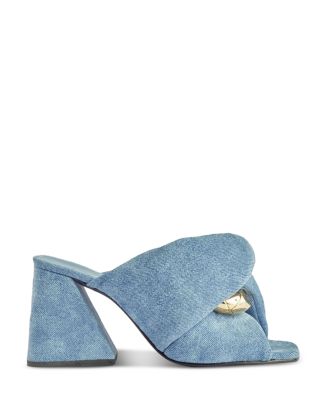 JW Anderson Women's Square Toe Chain Detail Twist High Heel Sandals ...