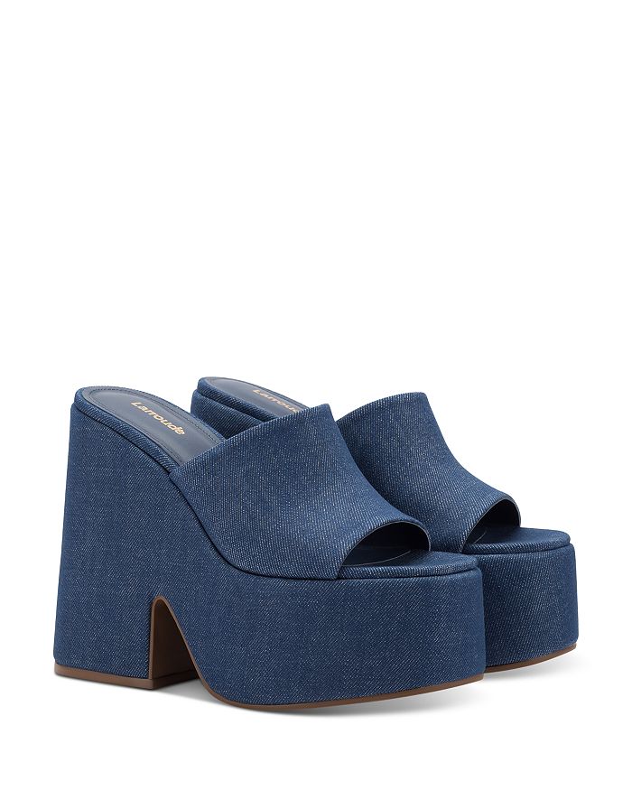 Larroudé Women's Wanda Slip On Platform Slide Sandals | Bloomingdale's