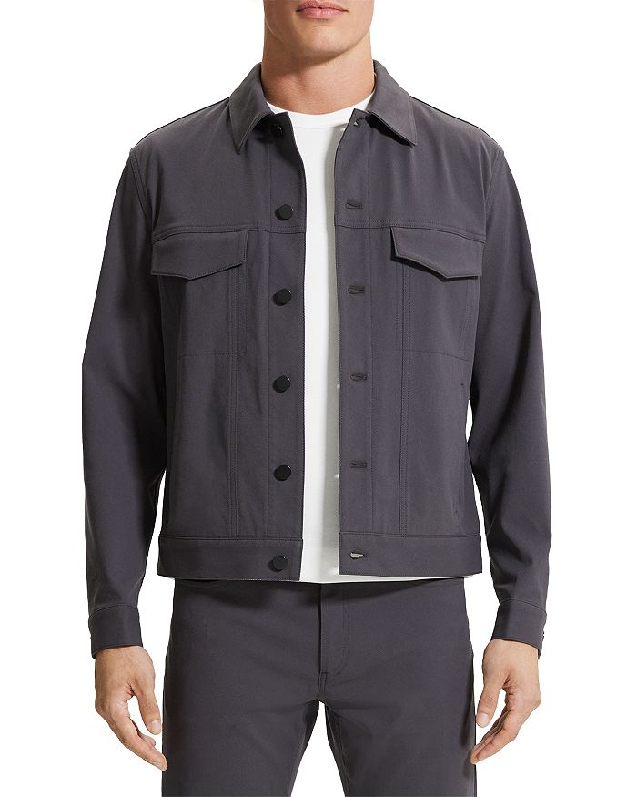 Theory River Stretch Neoteric Twill Trucker Jacket | Bloomingdale's