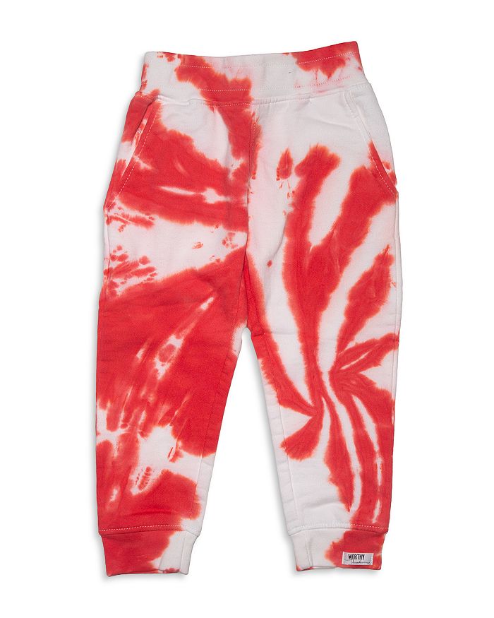 Worthy Threads Girls' Red Tie-Dye Jogger Pants - Little Kid, Big Kid ...