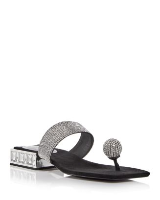 Jeffrey Campbell Women's Main Event Embellished Block Heel Post Sandals ...