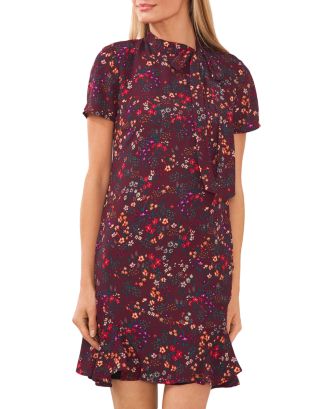 CeCe Short Sleeve Floral Print Godet Dress | Bloomingdale's
