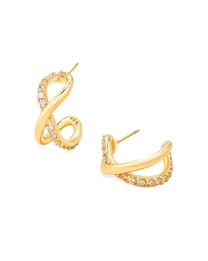 Kendra Scott Annie Pavé Infinity Huggie Hoop Earrings in 14K Gold ...