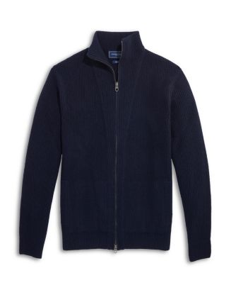 Vineyard Vines Merino Fisherman Rib Full Zip Sweater | Bloomingdale's