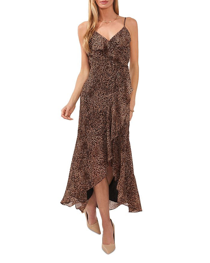 1.STATE V Neck High Low Ruffled Maxi Dress | Bloomingdale's